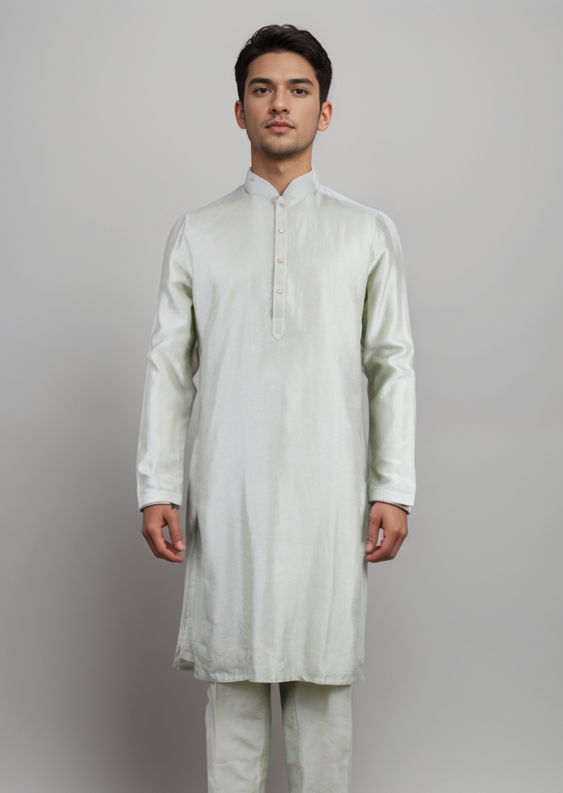 Pista Colour Kurta With Bottom(ME-MKUS_4131) – Carron Clothing