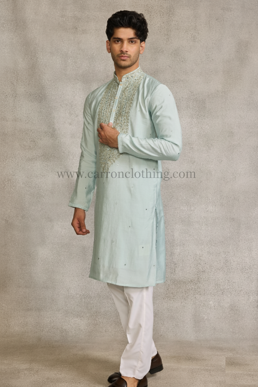Sea Blue Colour Kurta Set(ME-MKUS_SSK 38) – Carron Clothing